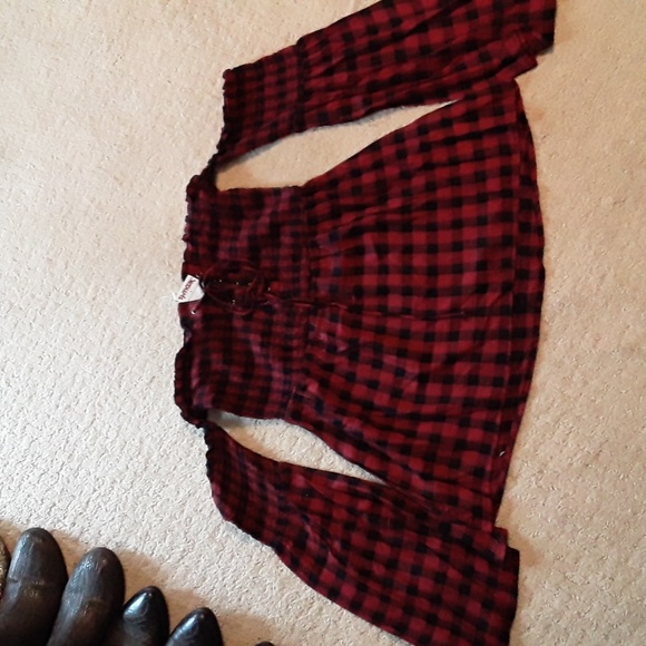 dizzy lissy | Tops | Plaid Goth Punk Cottagecore Lace Up Off Shoulder ...